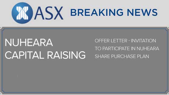 Letter to Shareholders Share Purchase Plan Offer Letter | Nuheara USA